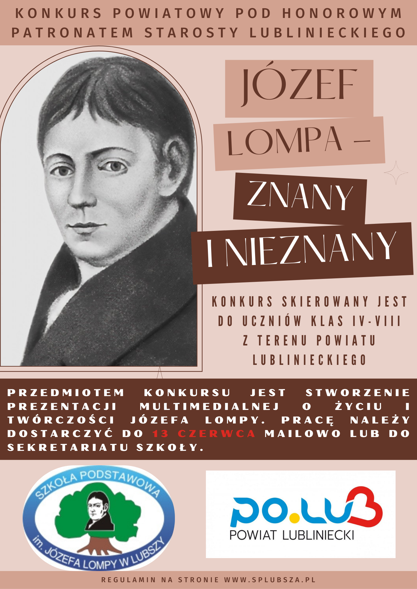 POWIATOWY KONKURS „JÓZEF LOMPA – ZNANY I NIEZNANY” - Szkoła Podstawowa ...